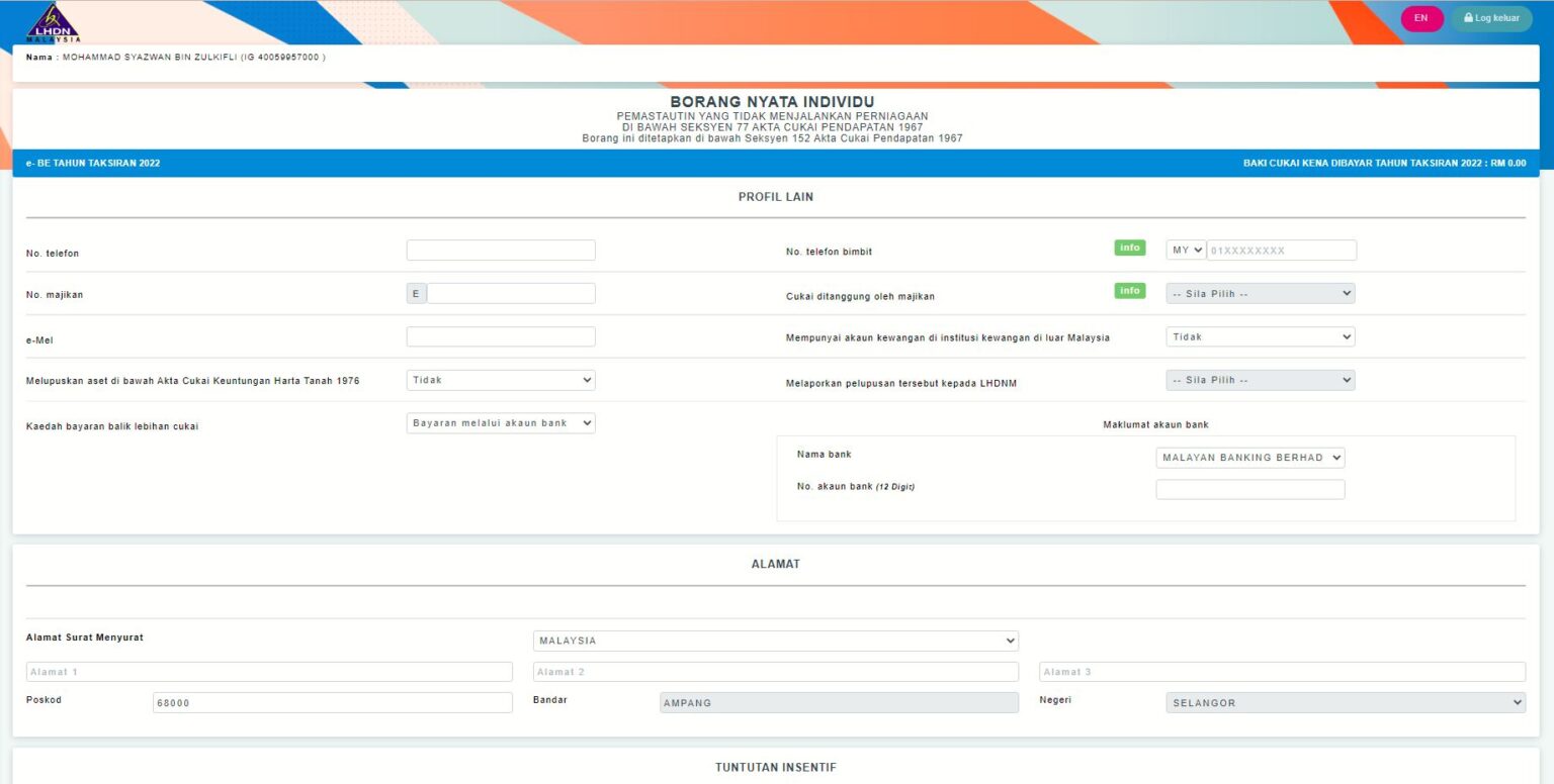 Cara Memfailkan Cukai Pendapatan Dengan e-Filing LHDN 2023